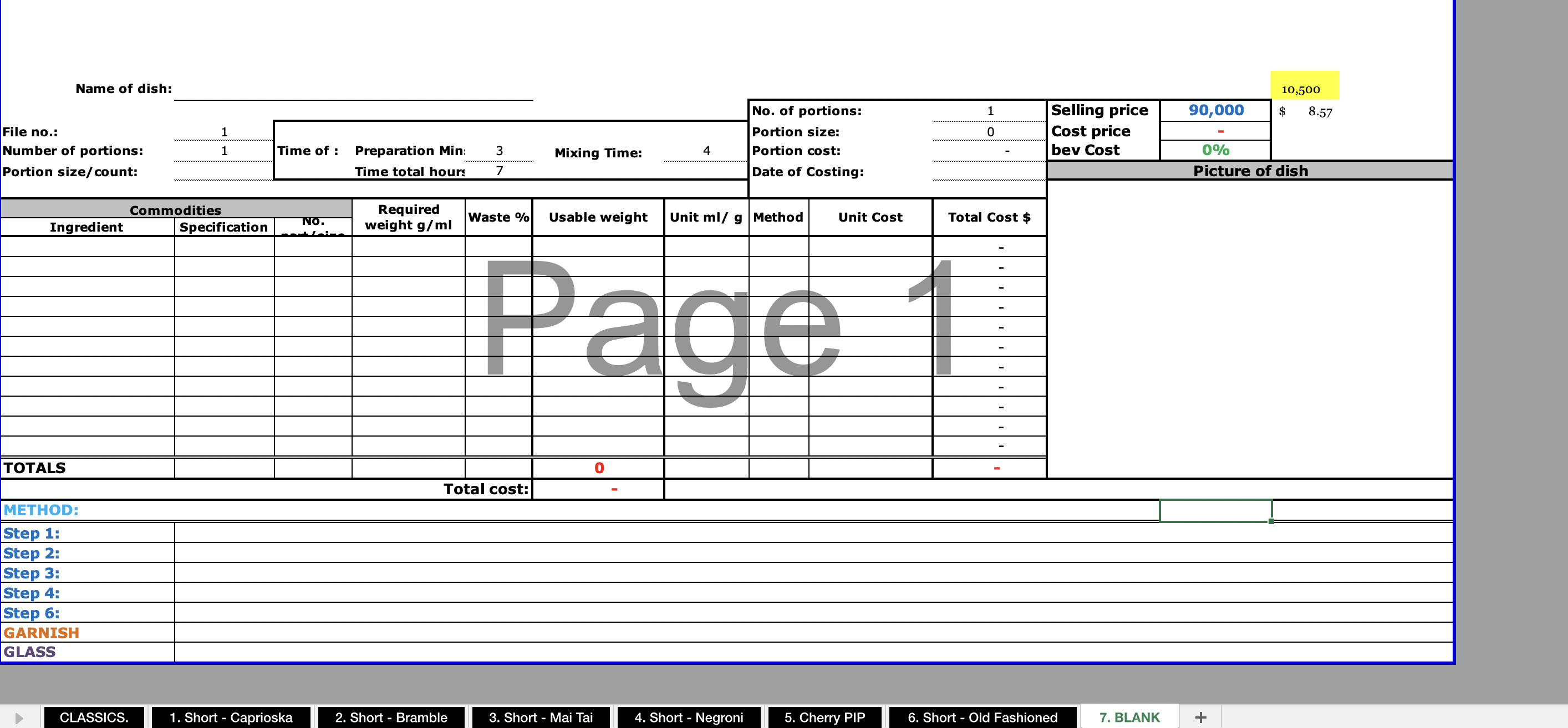 153 Classic Cocktail Recipes Spreadsheet - Eloquens