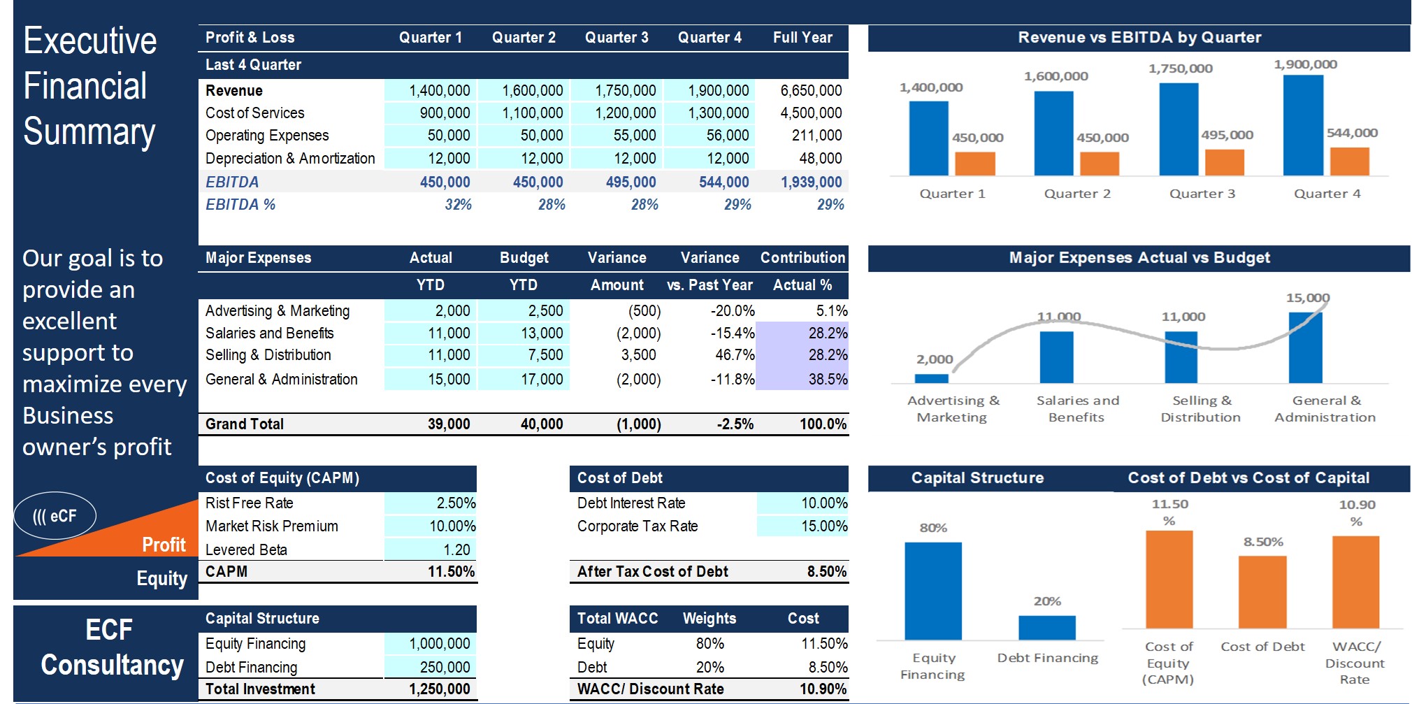Executive Financial Summary Excel with Power Point Template - Eloquens Executive Financial Summary Excel with Power Point Template - Eloquens