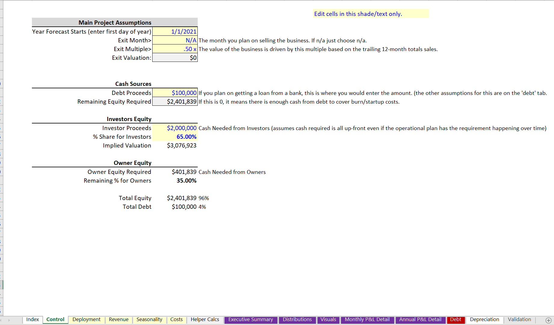 Vending Machine Bottom-up Startup Financial Model - Eloquens