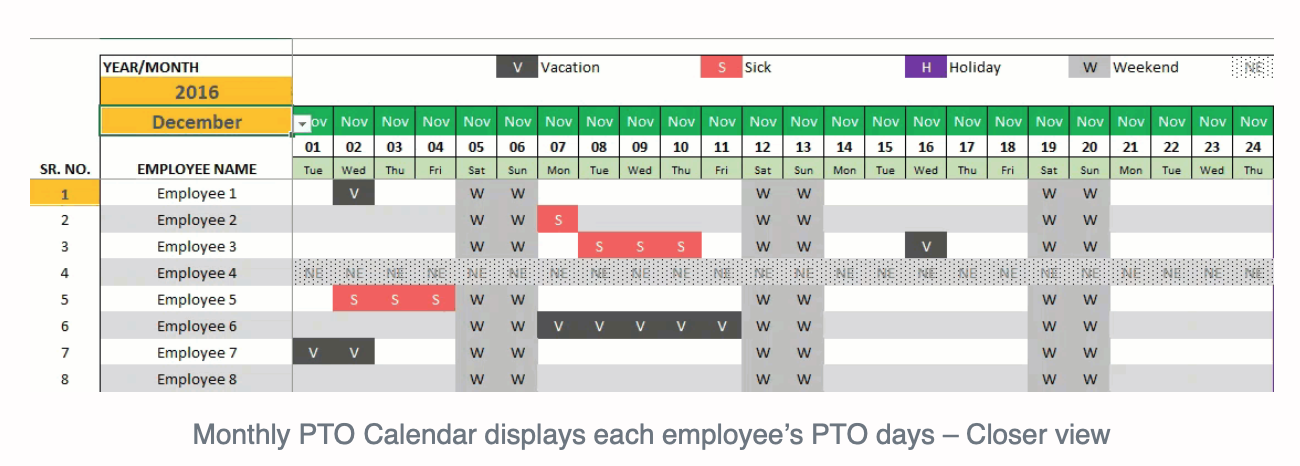 Small Business – Paid Time Off (PTO) Manager – Excel Template - Eloquens