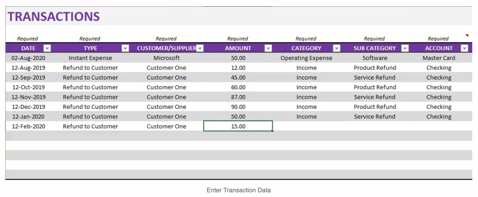 Small Business Finance Manager Excel Template Eloquens