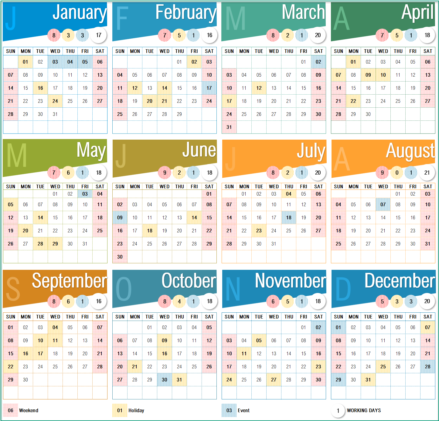 Yearly Calendar Template Excel