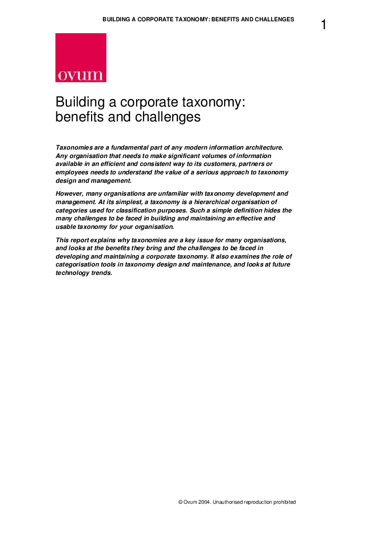 Building a corporate taxonomy: benefits and challenges - Eloquens