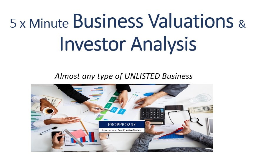 Business Valuations made easy for Unlisted Business. Automated Cash Flow, NPV, IRR, MIRR with PE ...
