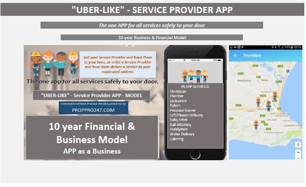 Service Provider APP (Uber-like) Business & Financial Model 10 years ...