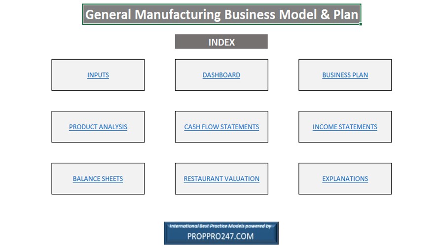 General Manufacturing - Business & Financial Model 10 years (Startup or ...