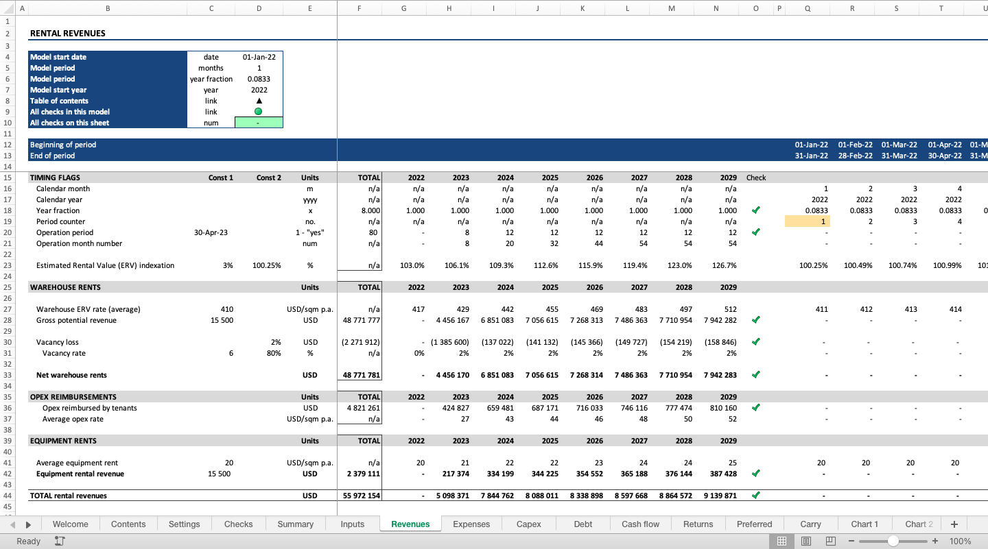 Warehouse Development Financial Model - Eloquens