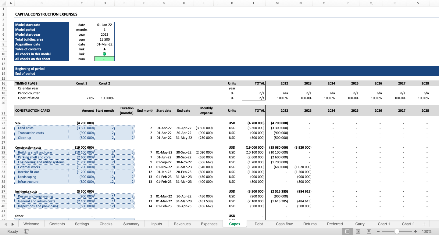 Warehouse Development Financial Model - Eloquens