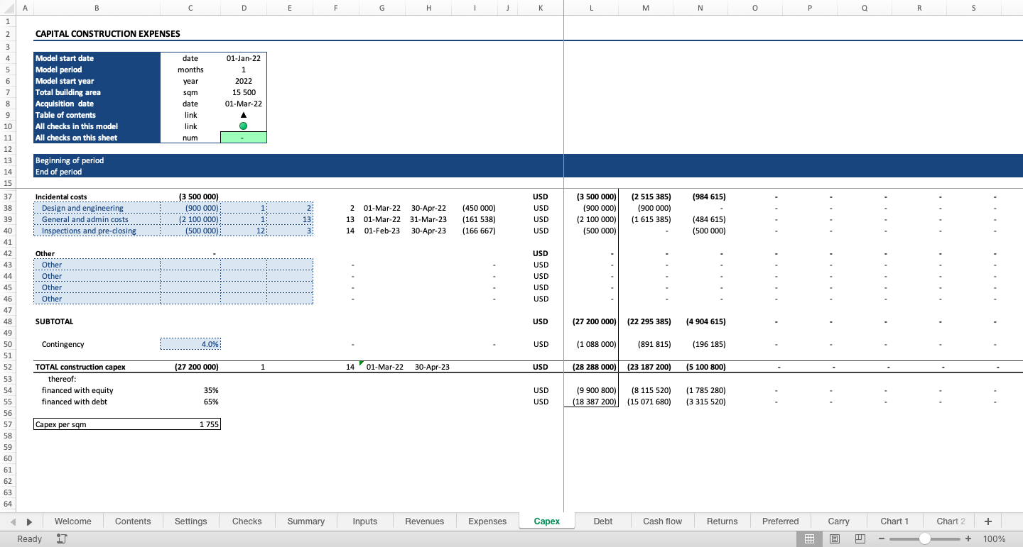Warehouse Development Financial Model - Eloquens