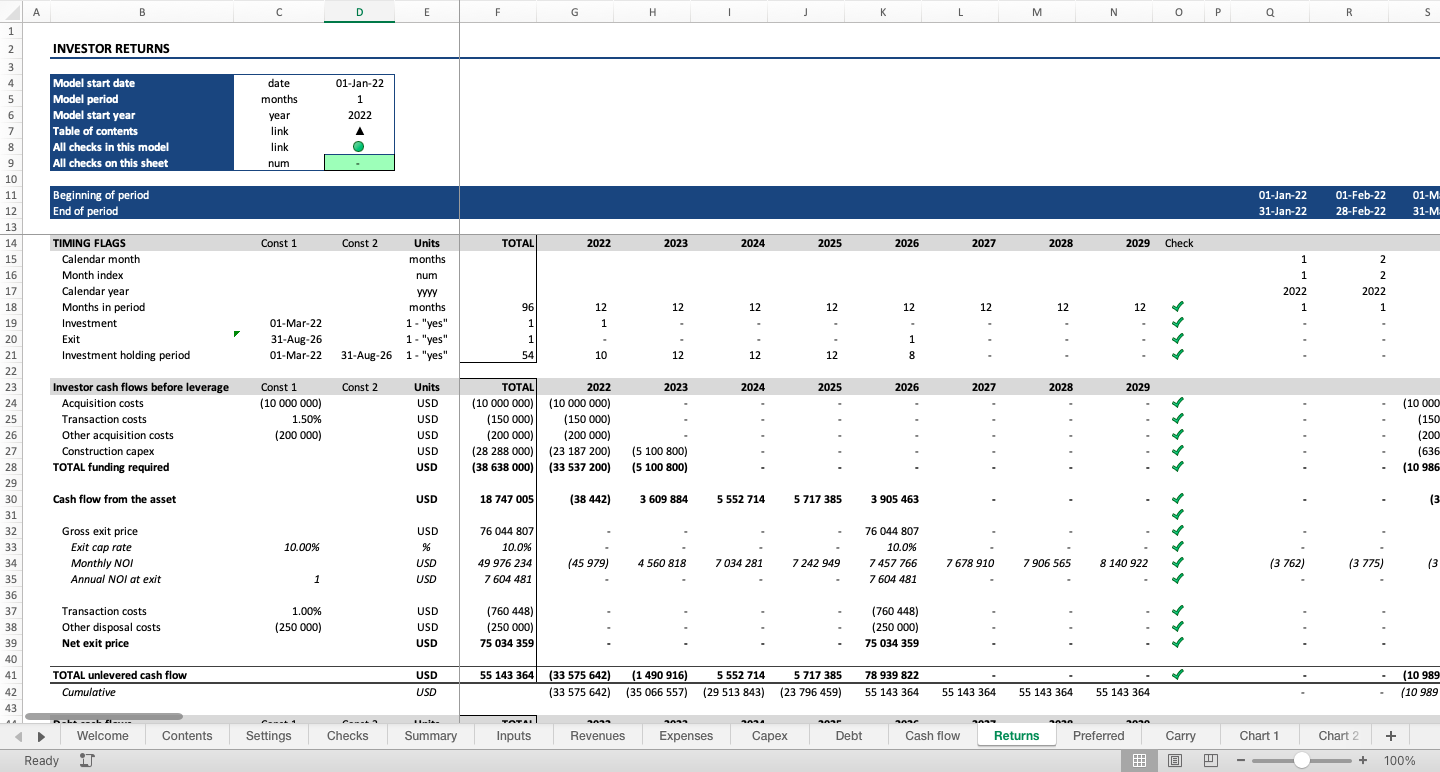 Warehouse Development Financial Model - Eloquens