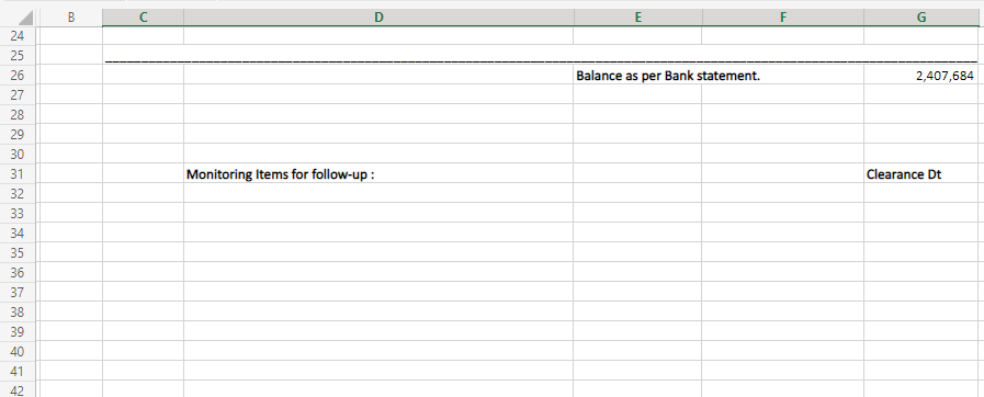 Bank Reconciliation Statement - Eloquens