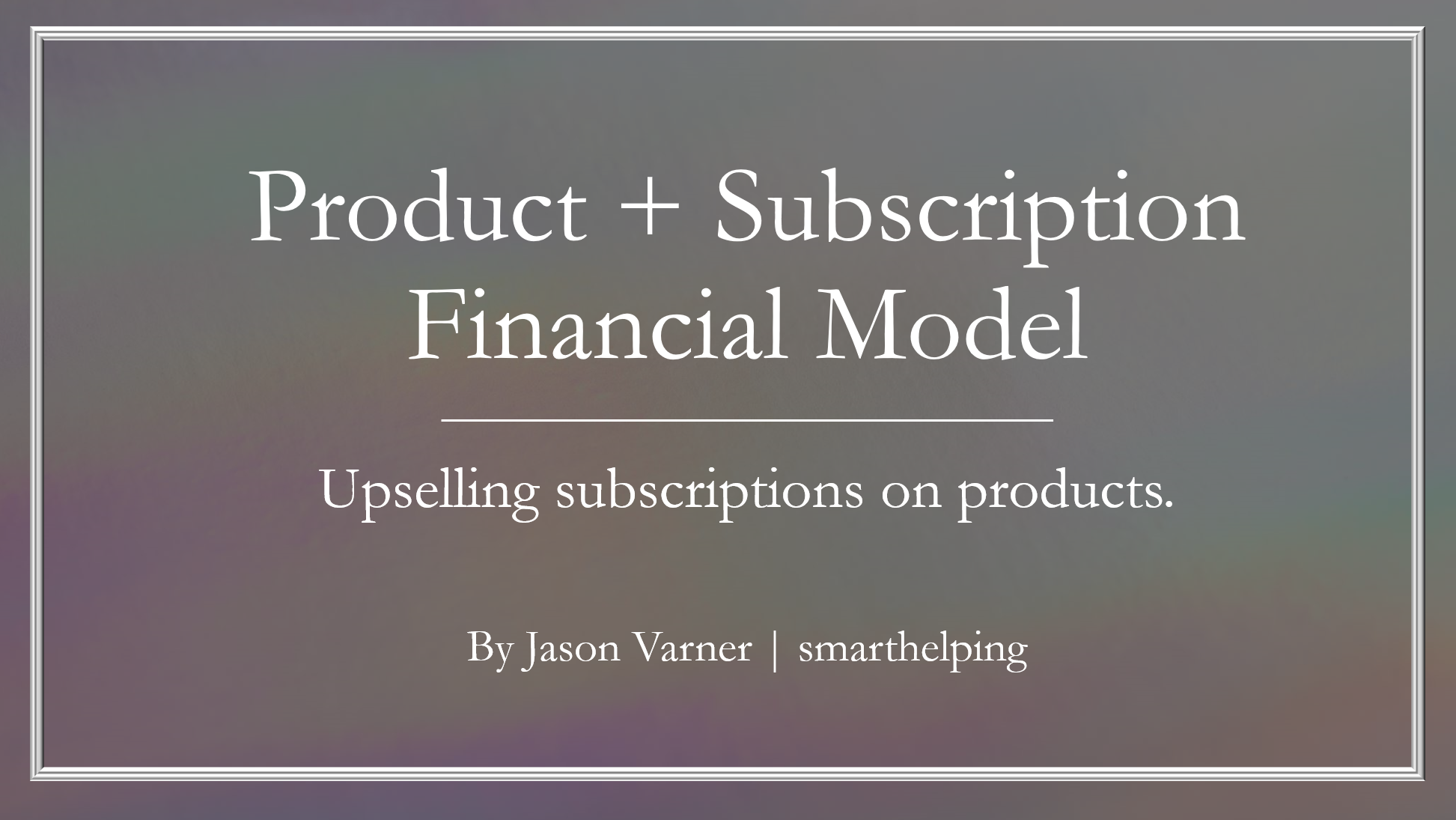 Product with a Subscription Addon Forecasting Model - Eloquens