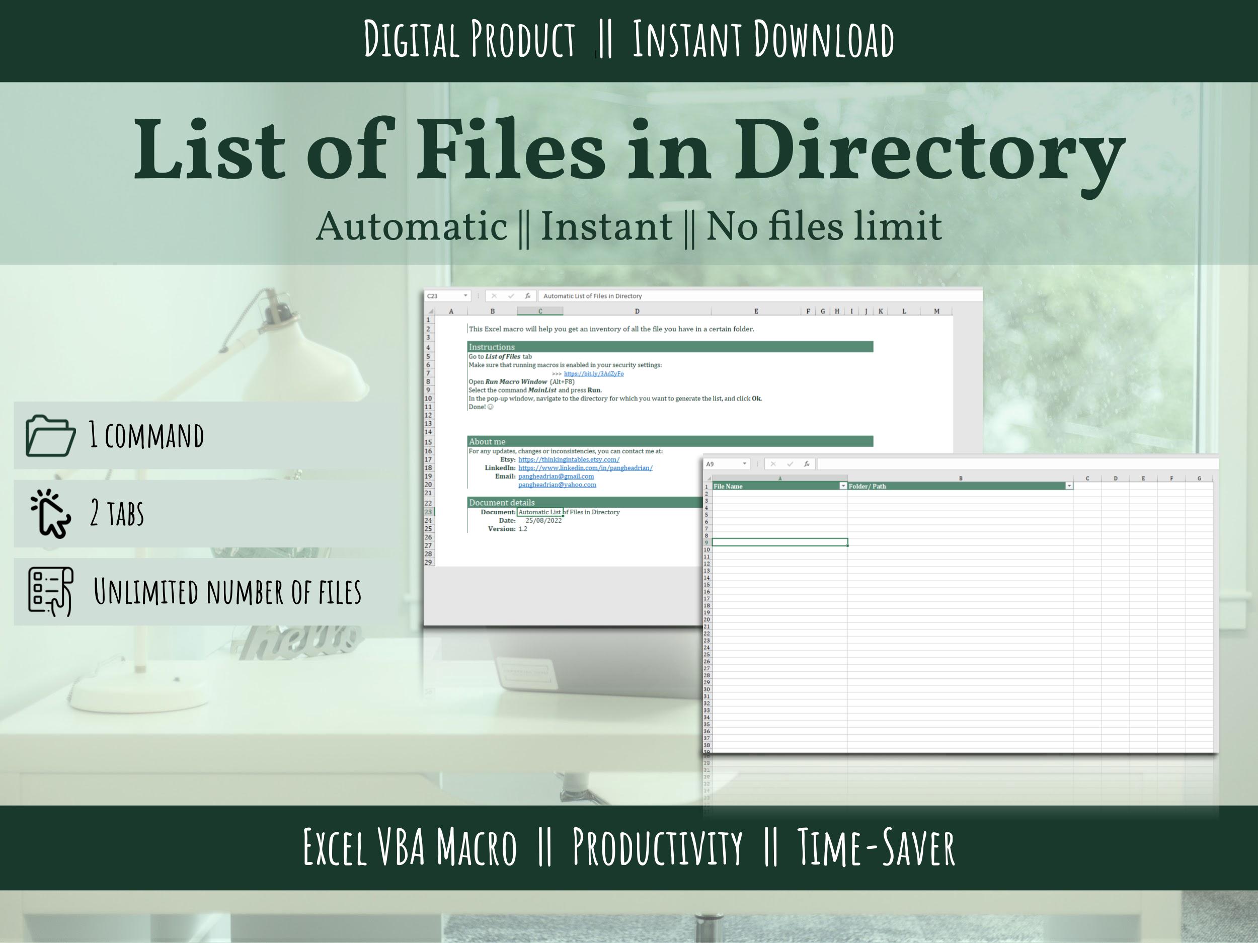 Automatic List Of Files In Directory Using Excel Macro VBA Eloquens