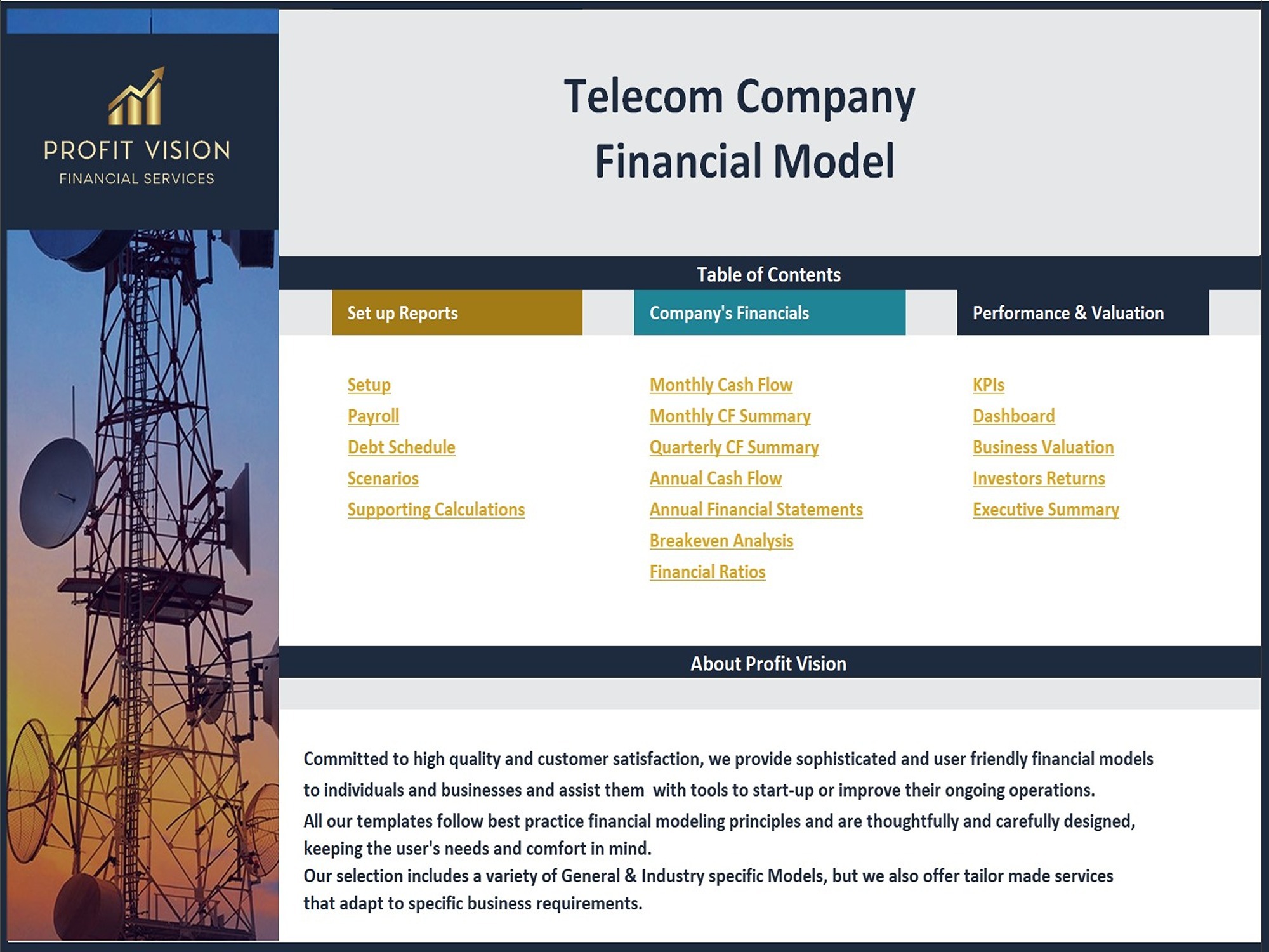 Telecom Company - 10 Year Financial Model - Eloquens