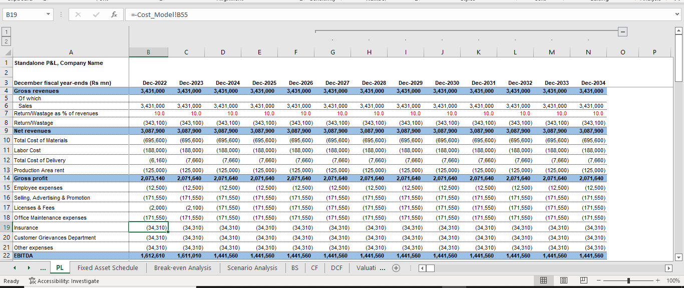 Cafe/Restaurant/Bar Financial Model Template - Eloquens