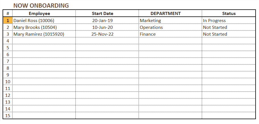 HR Onboarding Dashboard Excel Template - Eloquens