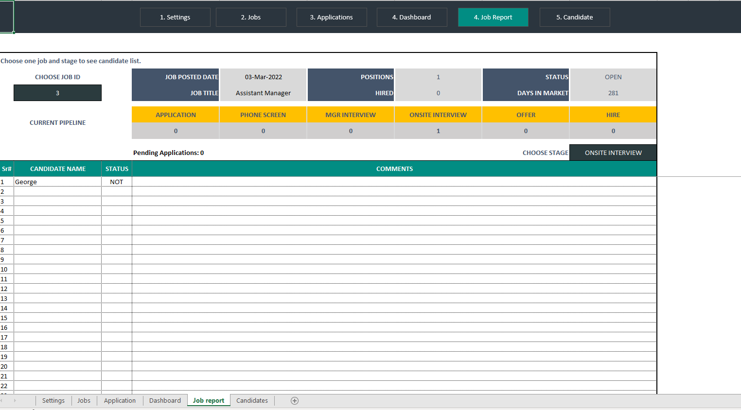 Recruitment Management Excel Template - Eloquens
