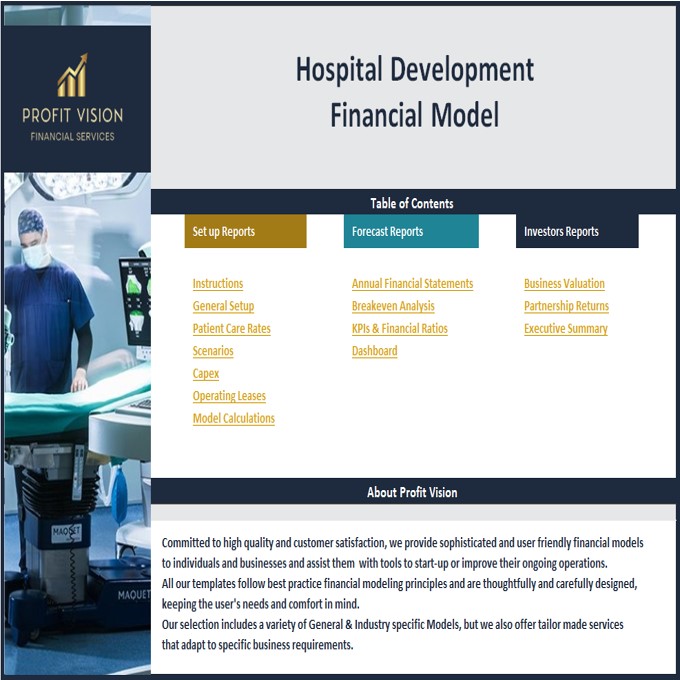 General Hospital Financial Model (Development, Operation & Valuation ...