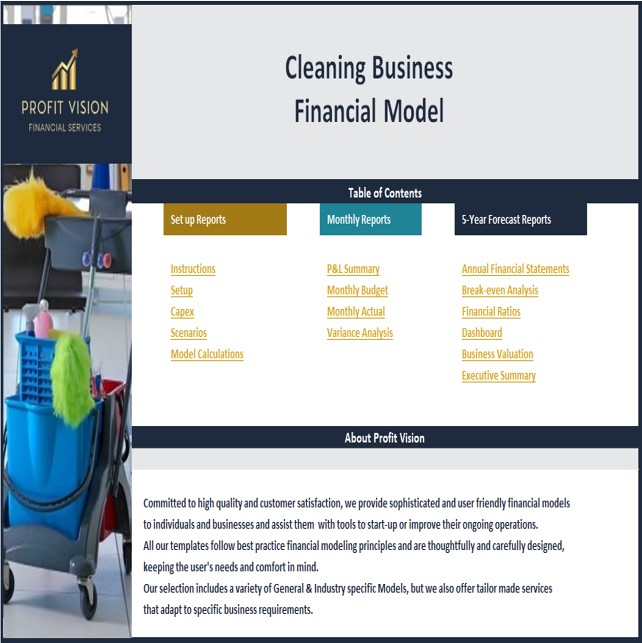 Cleaning Business – 5 Year Financial Model - Eloquens