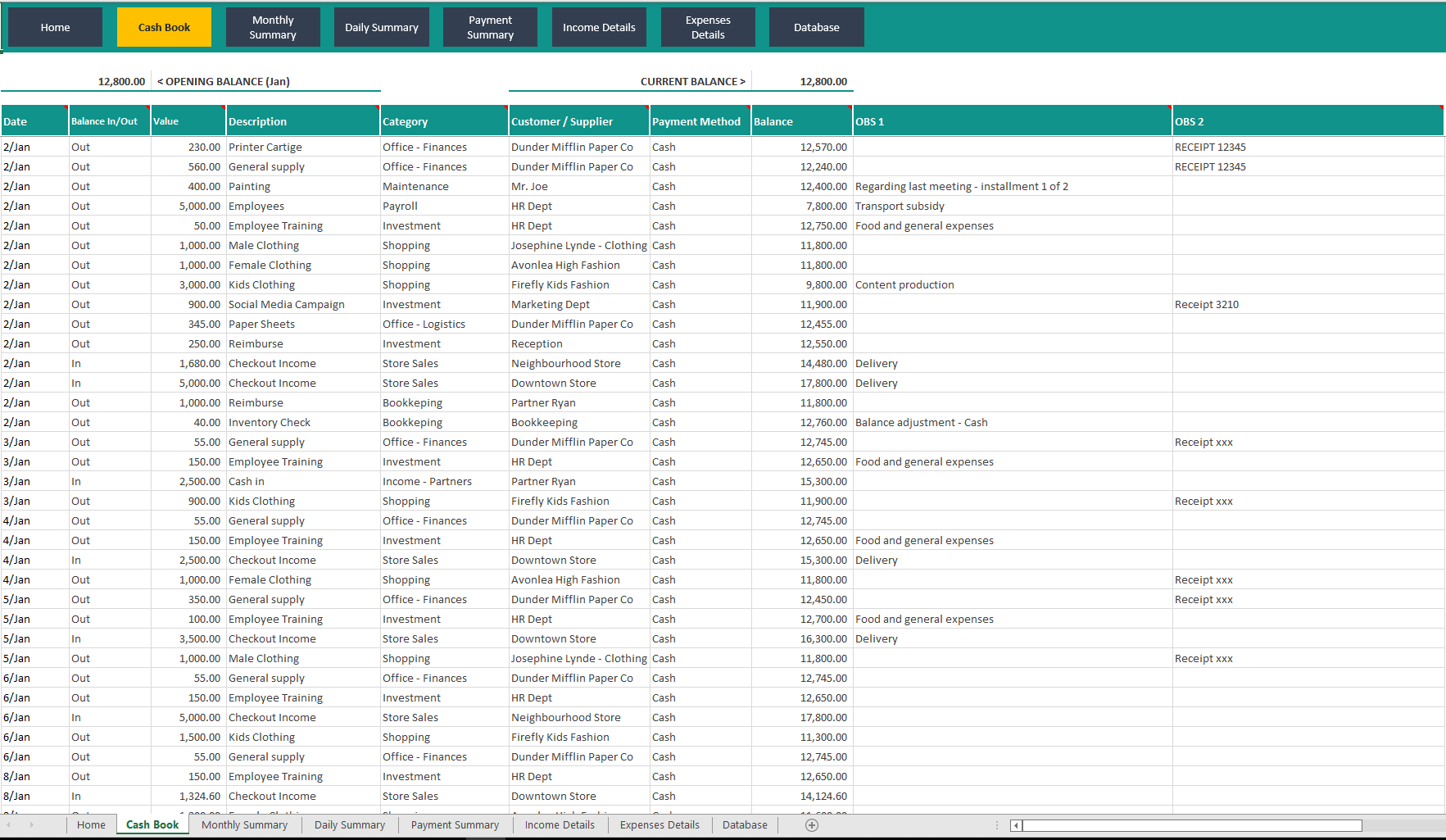 Petty Cash Book Management Template - Eloquens