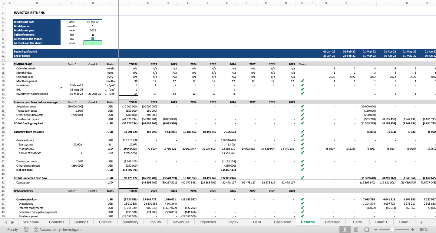 Real Estate Development Financial Model - Eloquens