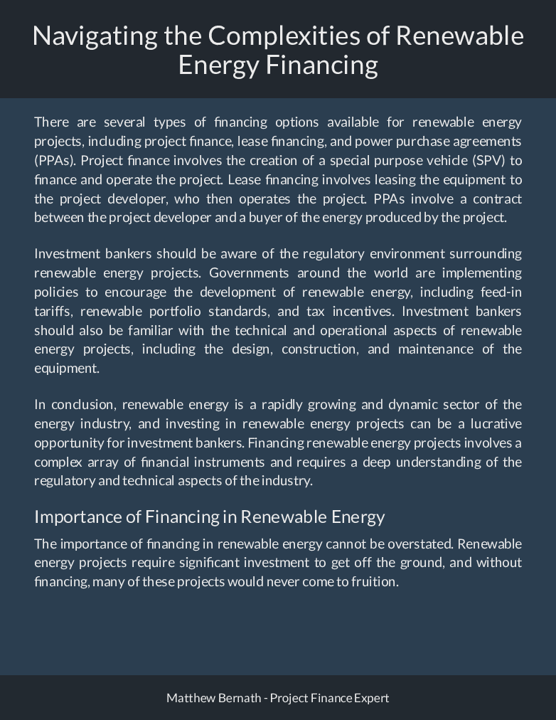 Navigating the Complexities of Renewable Energy Financing - Eloquens Navigating the Complexities of Renewable Energy Financing - Eloquens