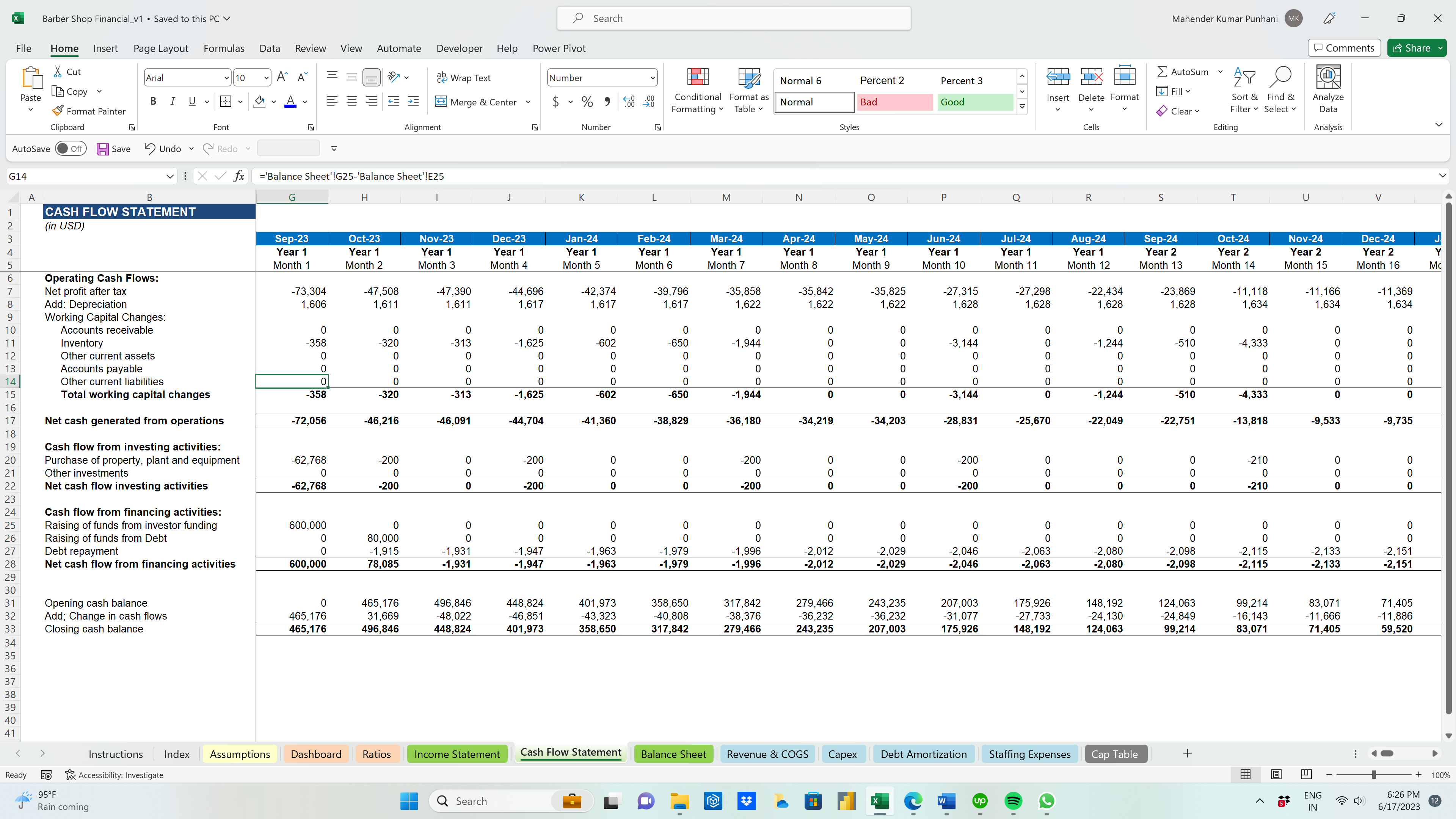Barber Shop Financial Model - Eloquens