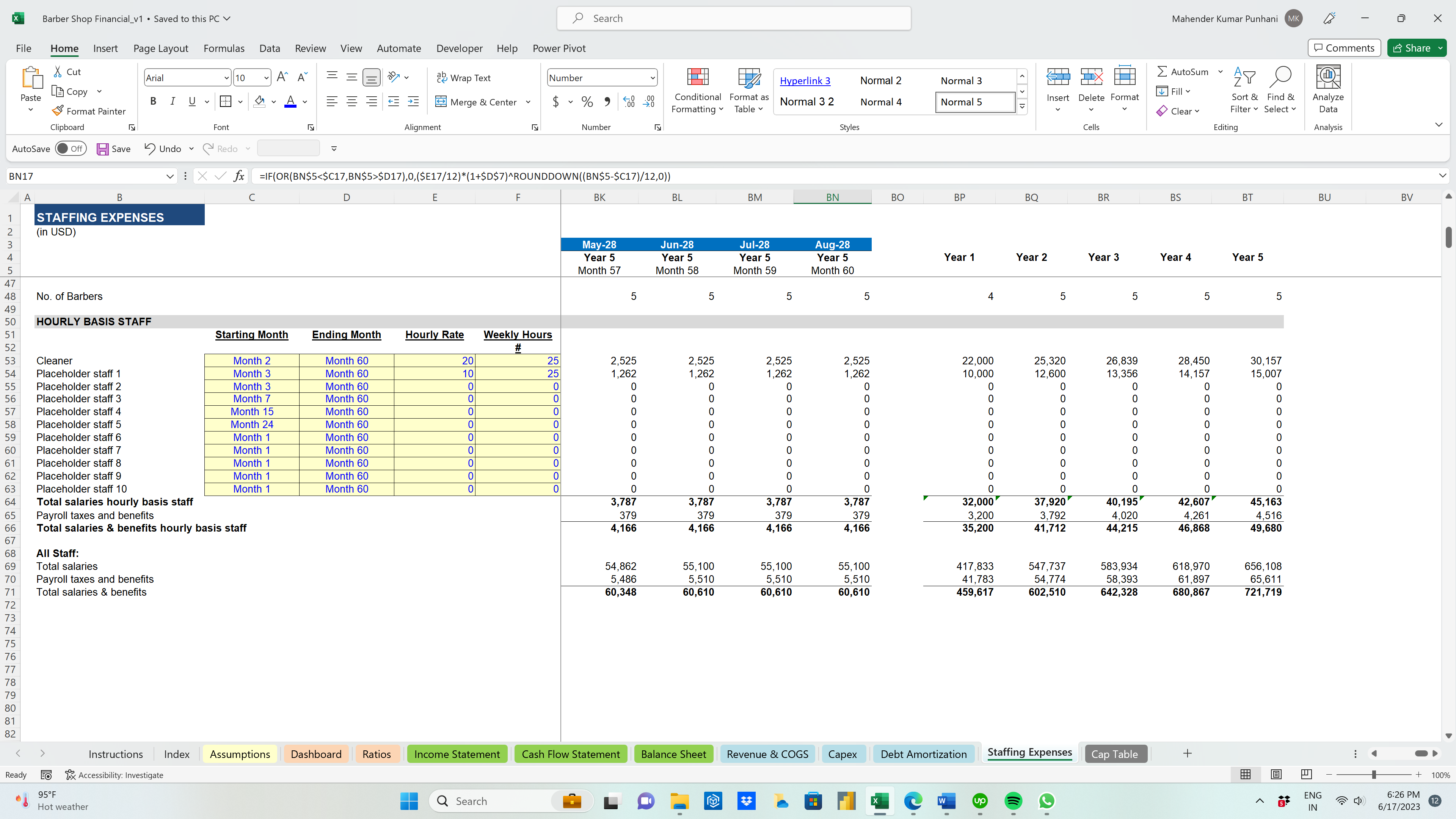 Barber Shop Financial Model - Eloquens