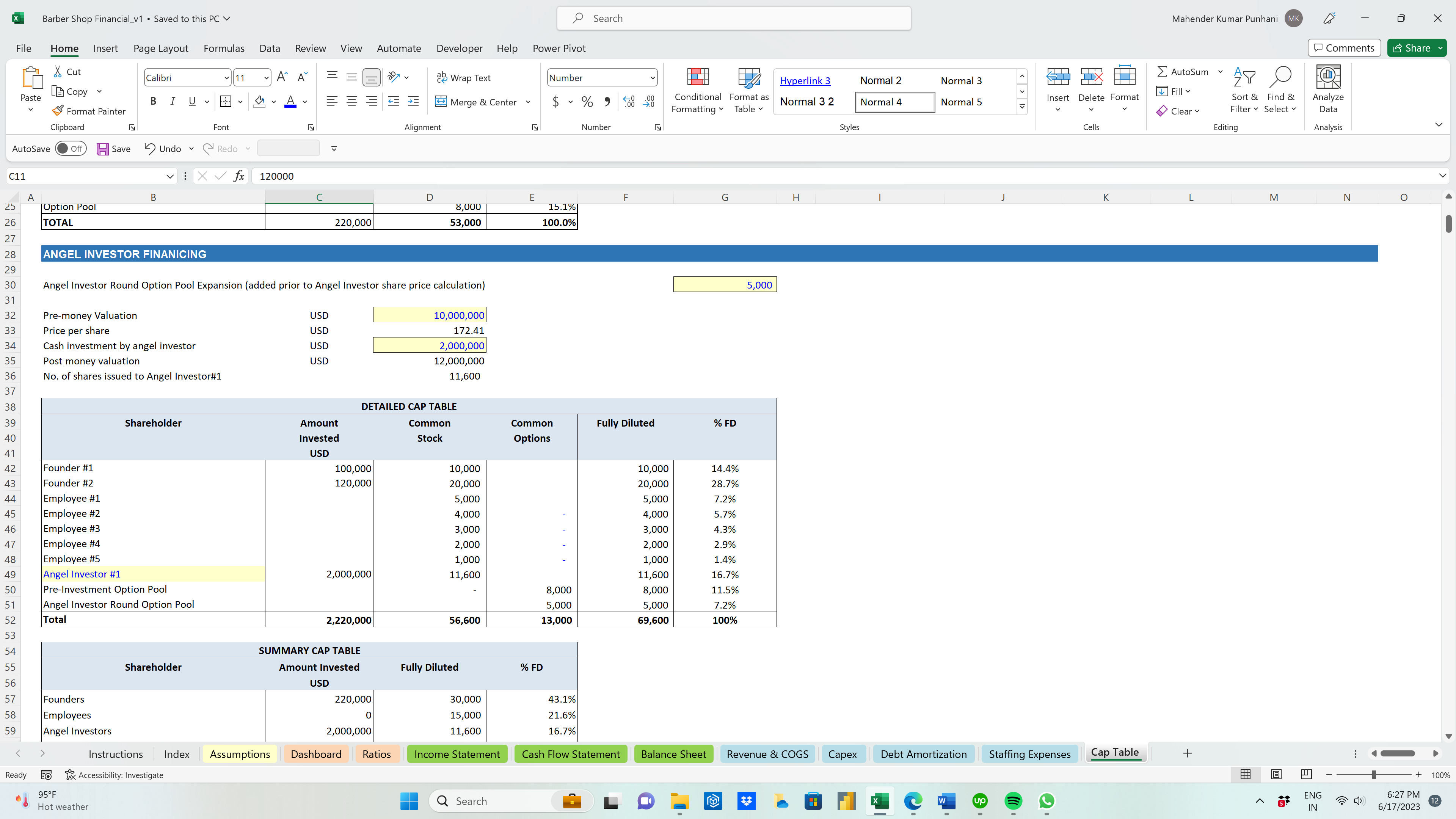 Barber Shop Financial Model - Eloquens