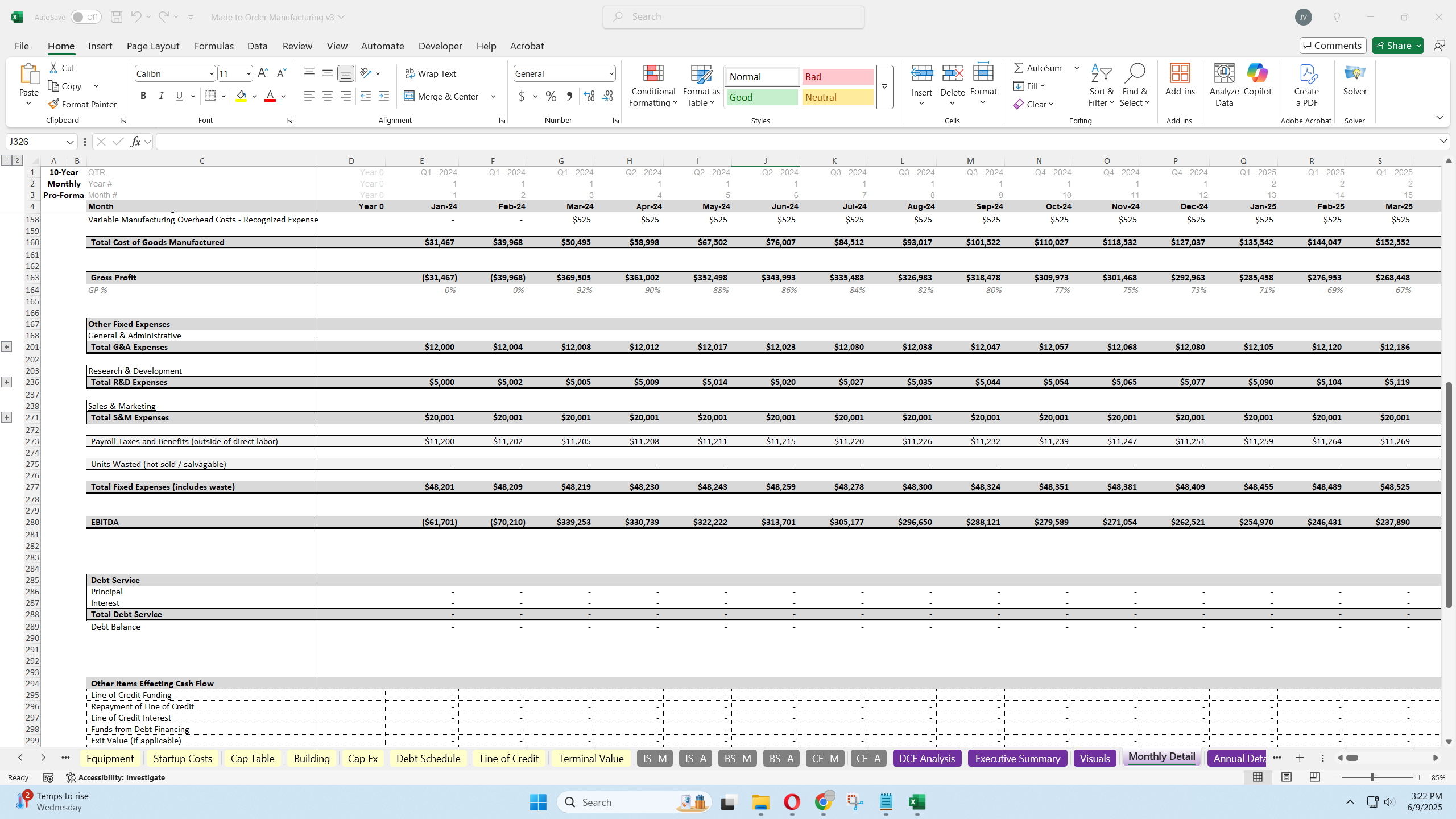 Made to Order Manufacturing - 10 Year Forecasting Model - Eloquens