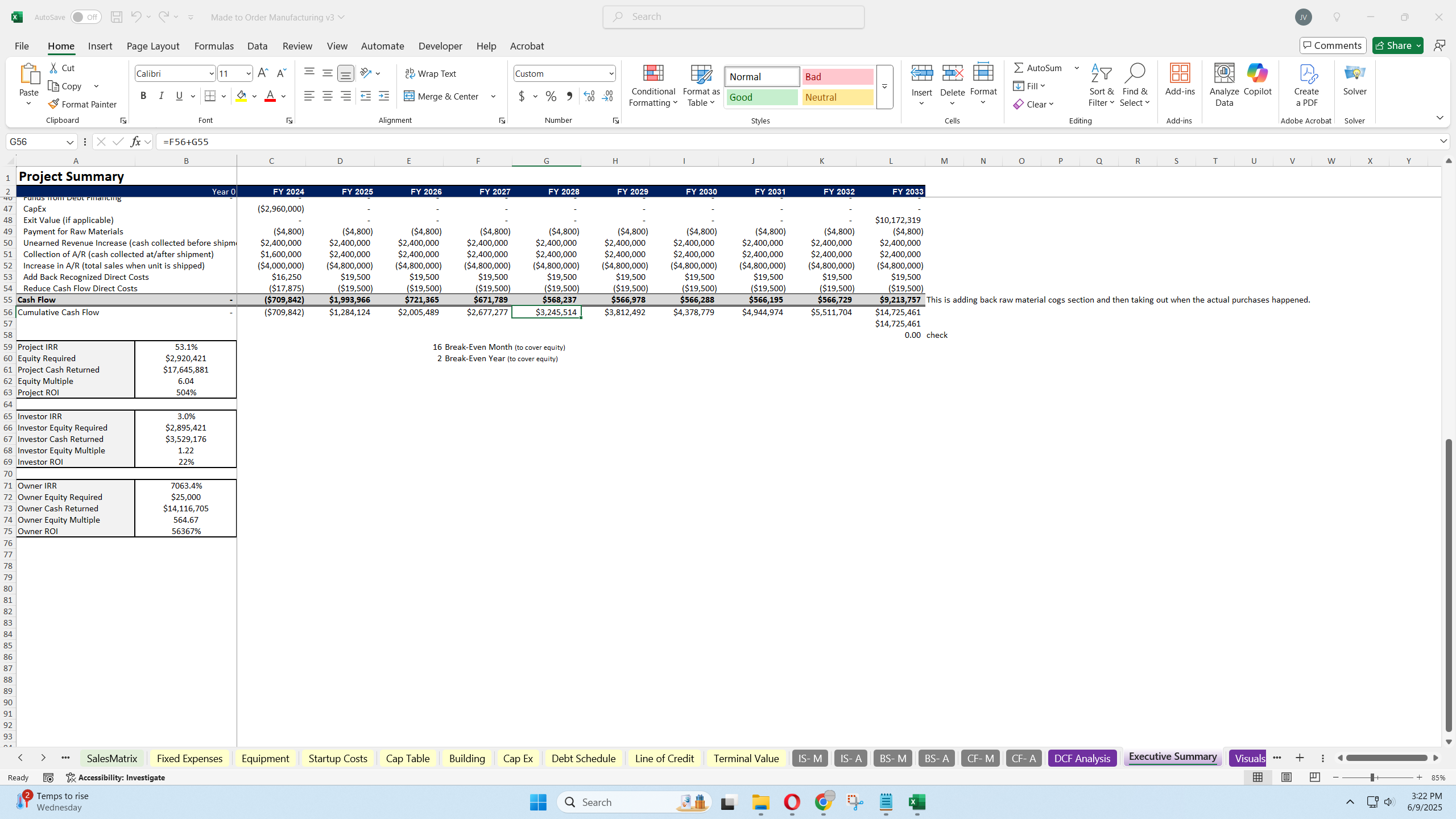 Made to Order Manufacturing - 10 Year Forecasting Model - Eloquens